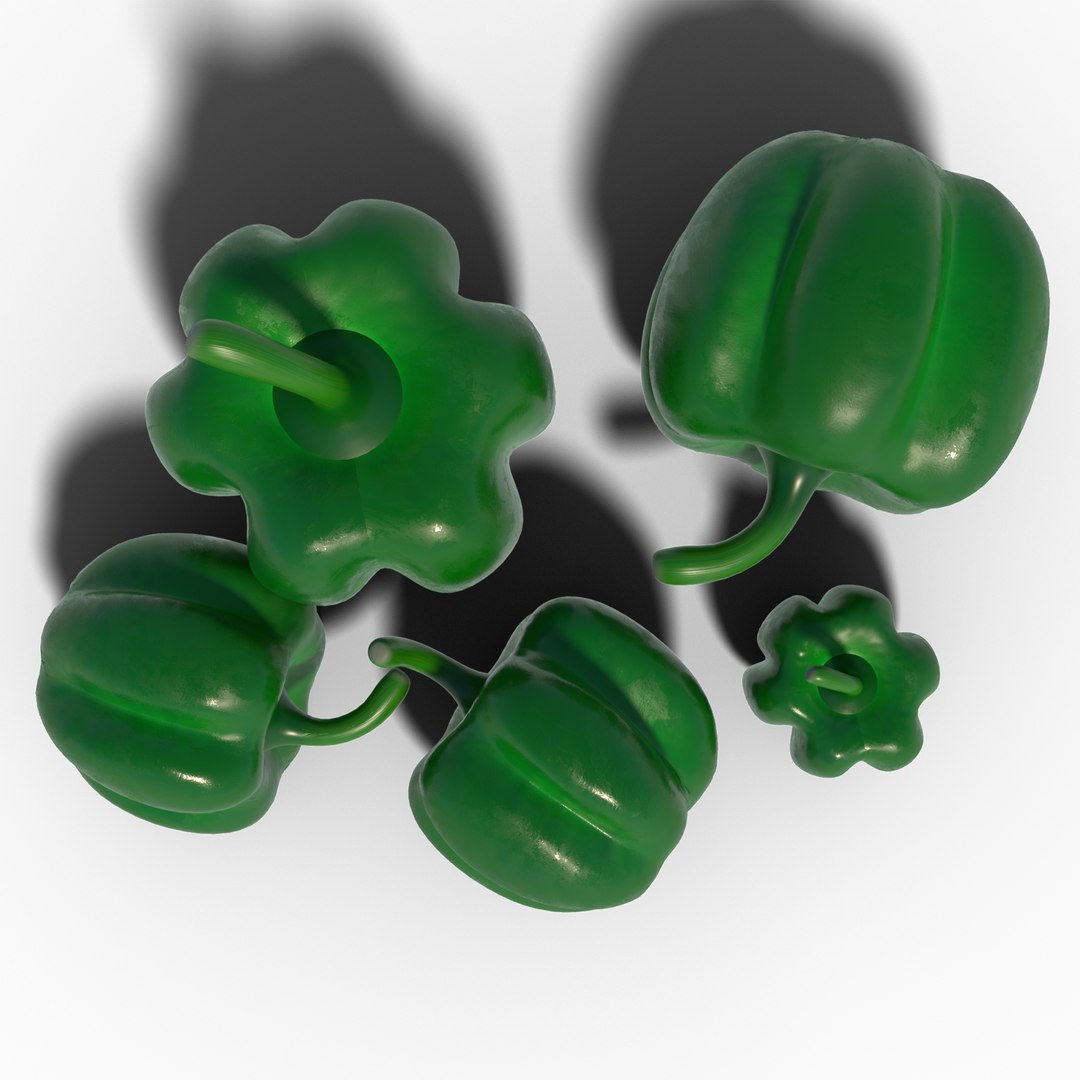 Capsicum Green Bell Pepper 3D Model - TurboSquid 2084620