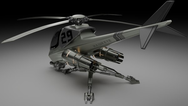 modelo 3d Concepto de helicóptero de ataque de ciencia ficción ...