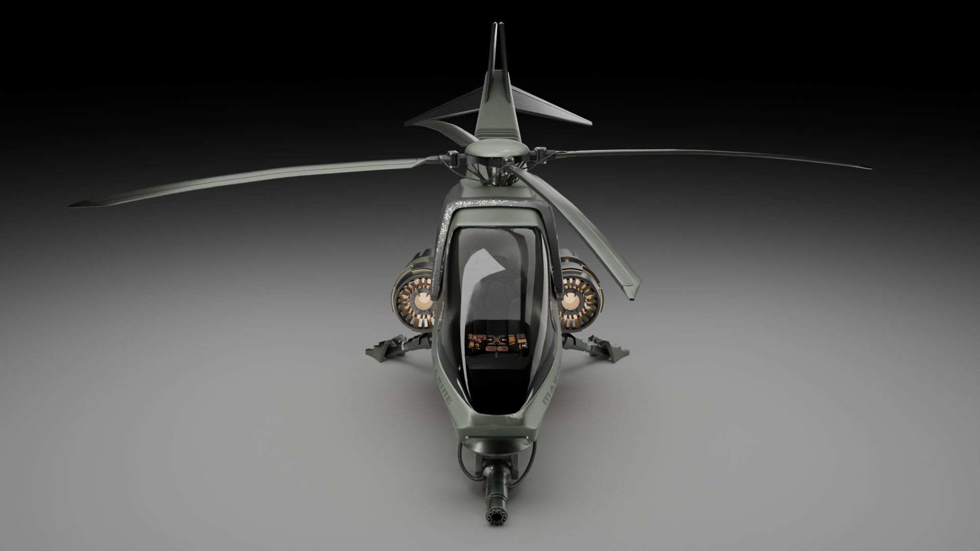 Sci Fi Attack Helicopter Concept 3D Model - TurboSquid 2154412