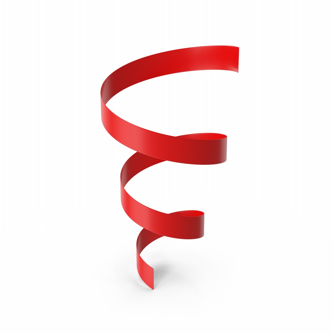3D Red Curly Ribbon Model - TurboSquid 2028108
