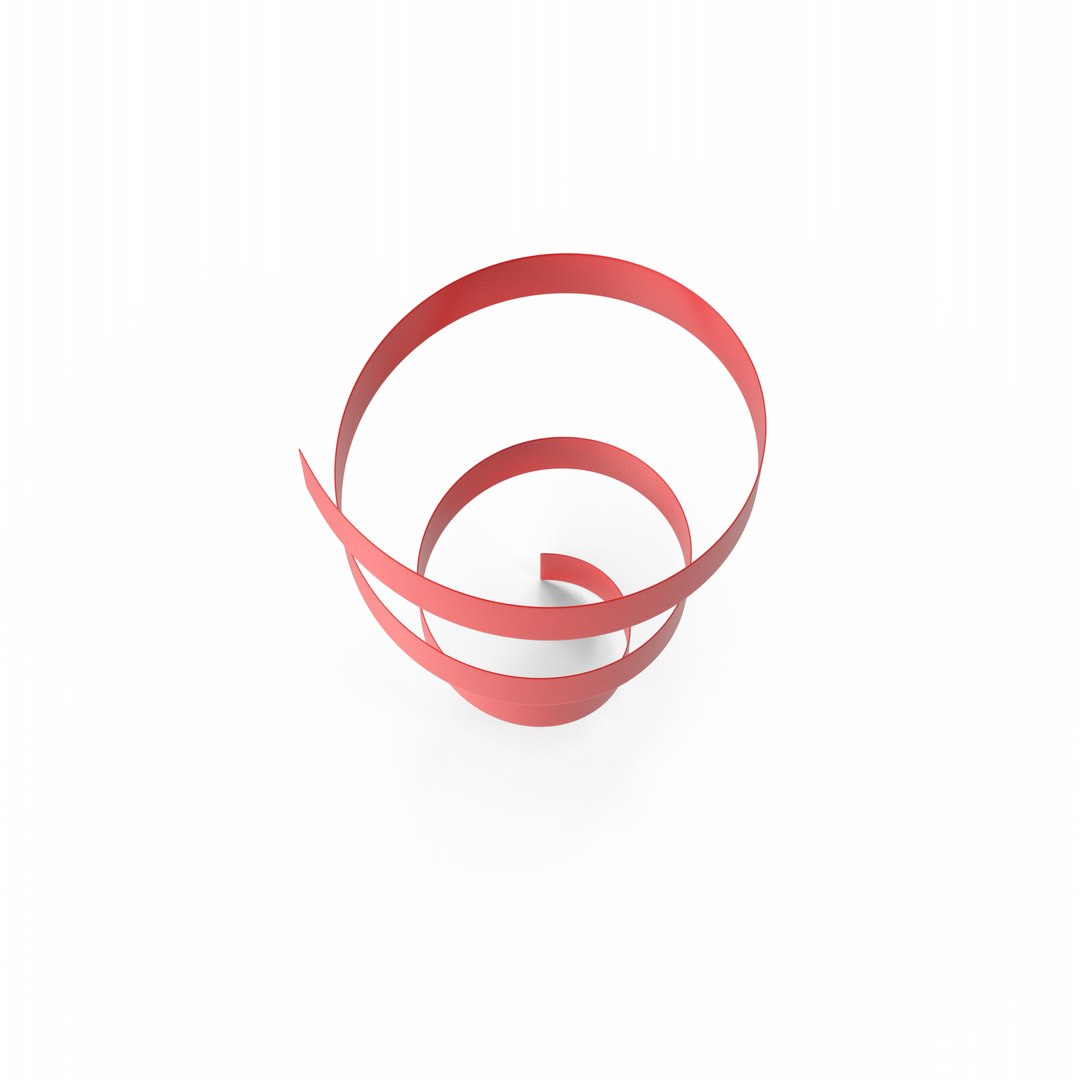 3D Red Curly Ribbon Model - TurboSquid 2028108