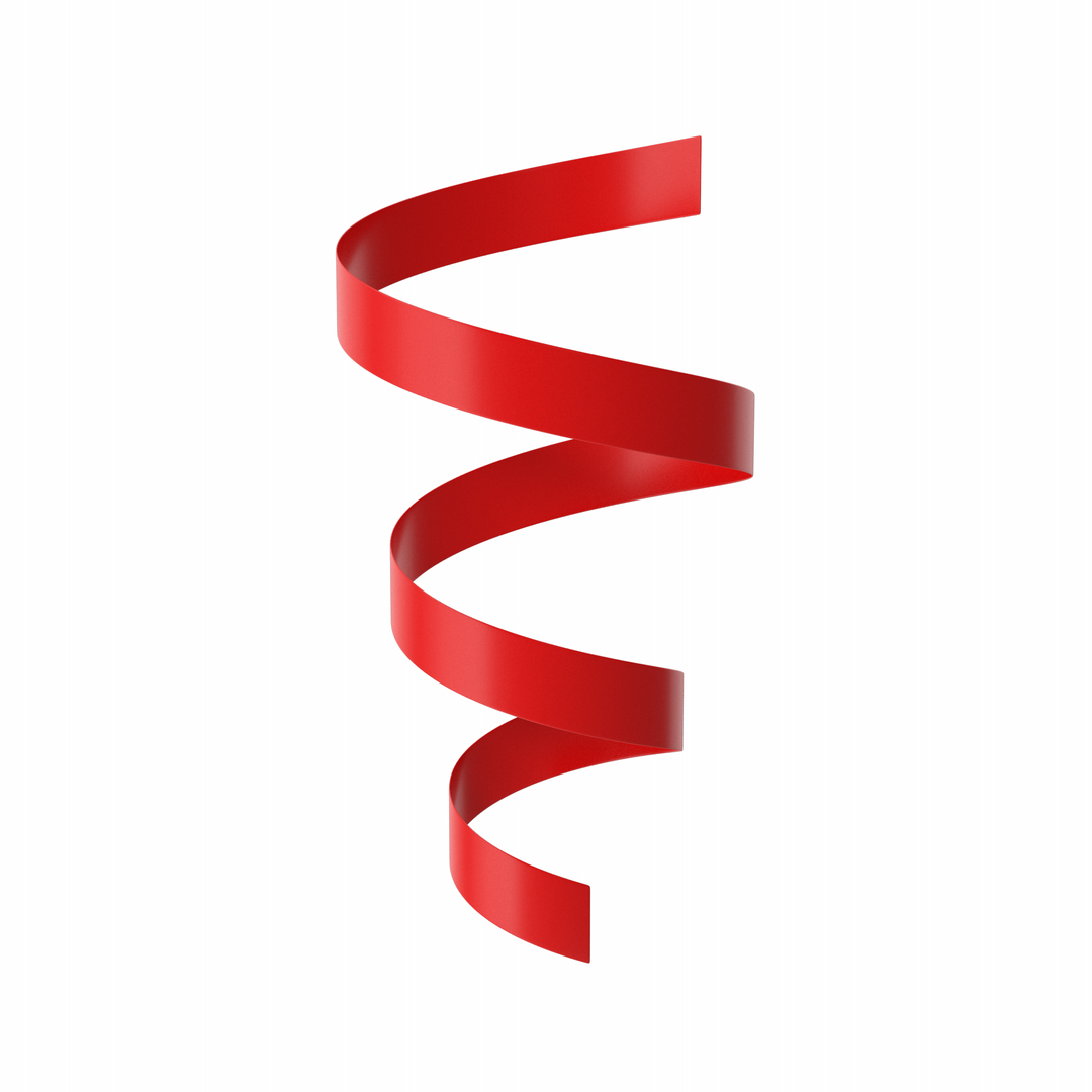 3D Red Curly Ribbon Model - TurboSquid 2028108