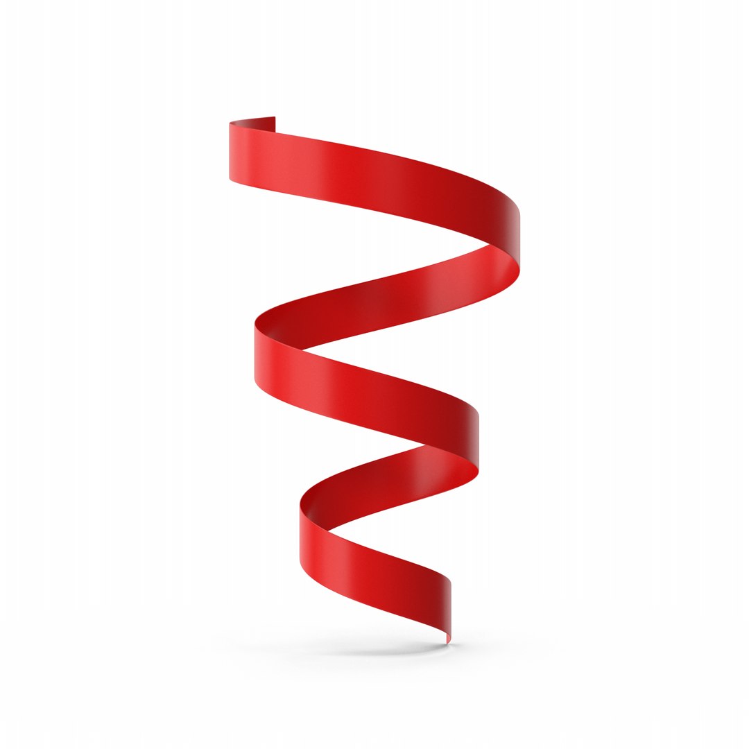3D Red Curly Ribbon Model - TurboSquid 2028108