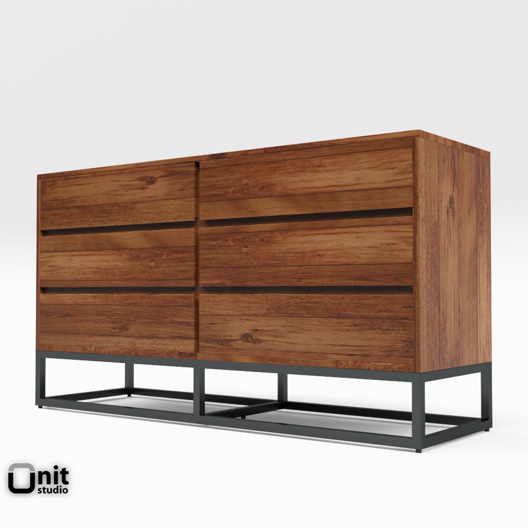 Logan Industrial 6-drawer Dresser 3D Model - TurboSquid 1277426