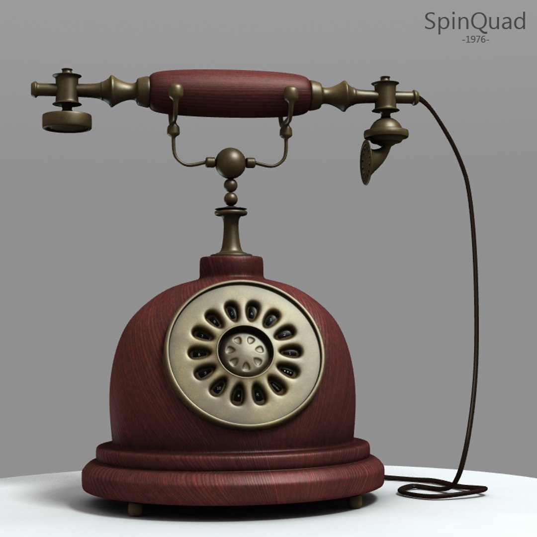 3d obj retro telephone