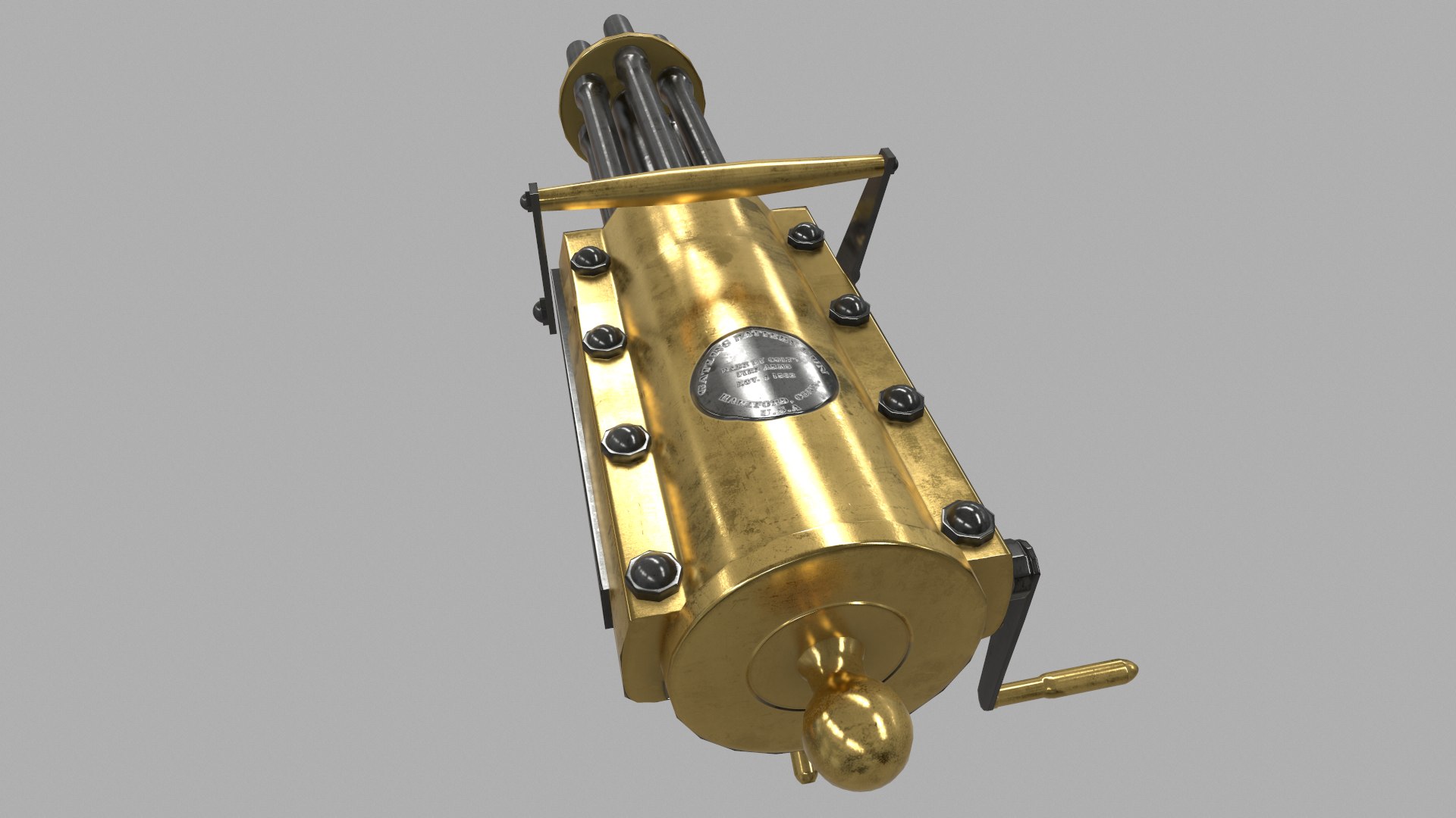 gatling machine gun 3d obj