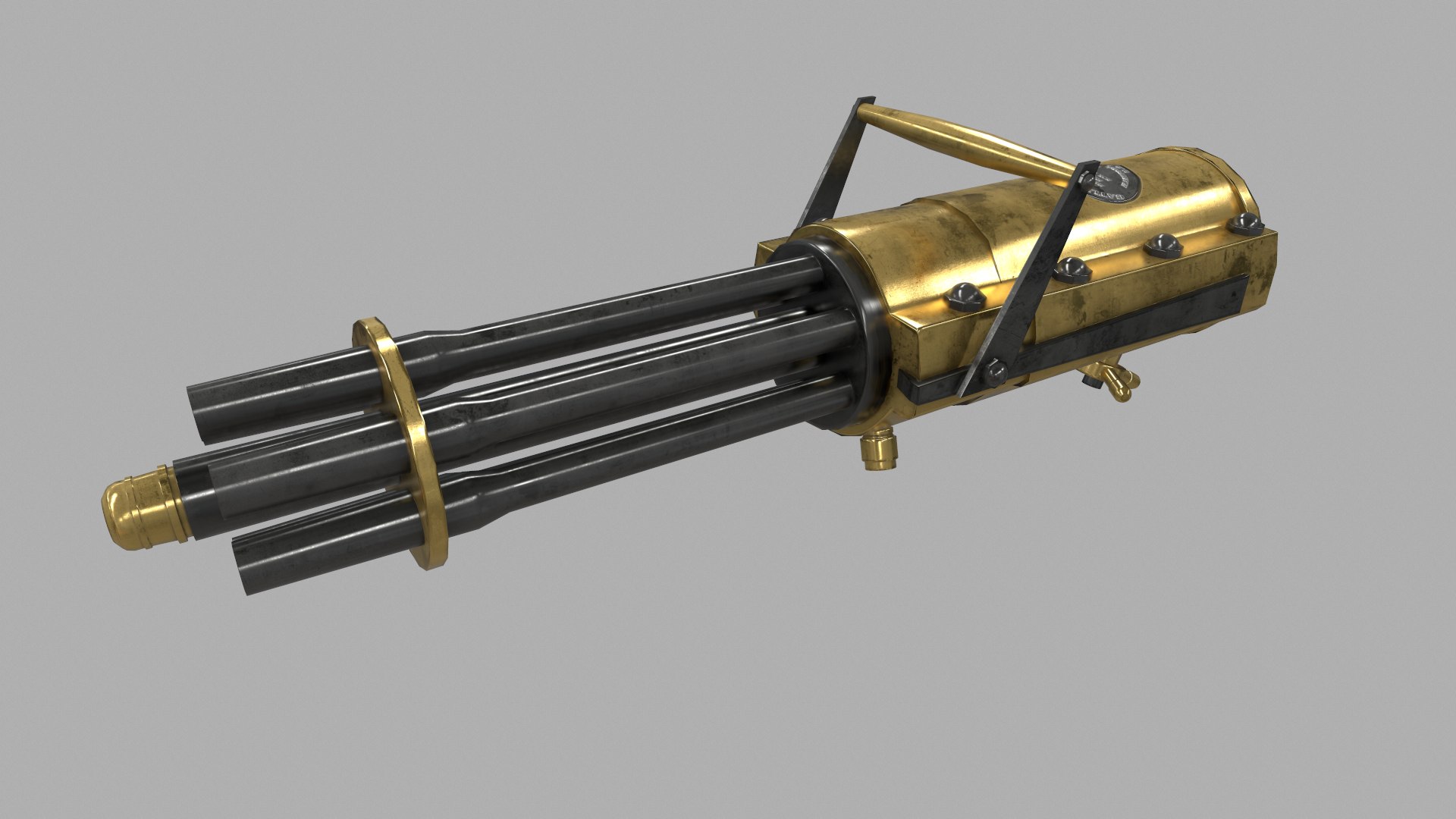 gatling machine gun 3d obj