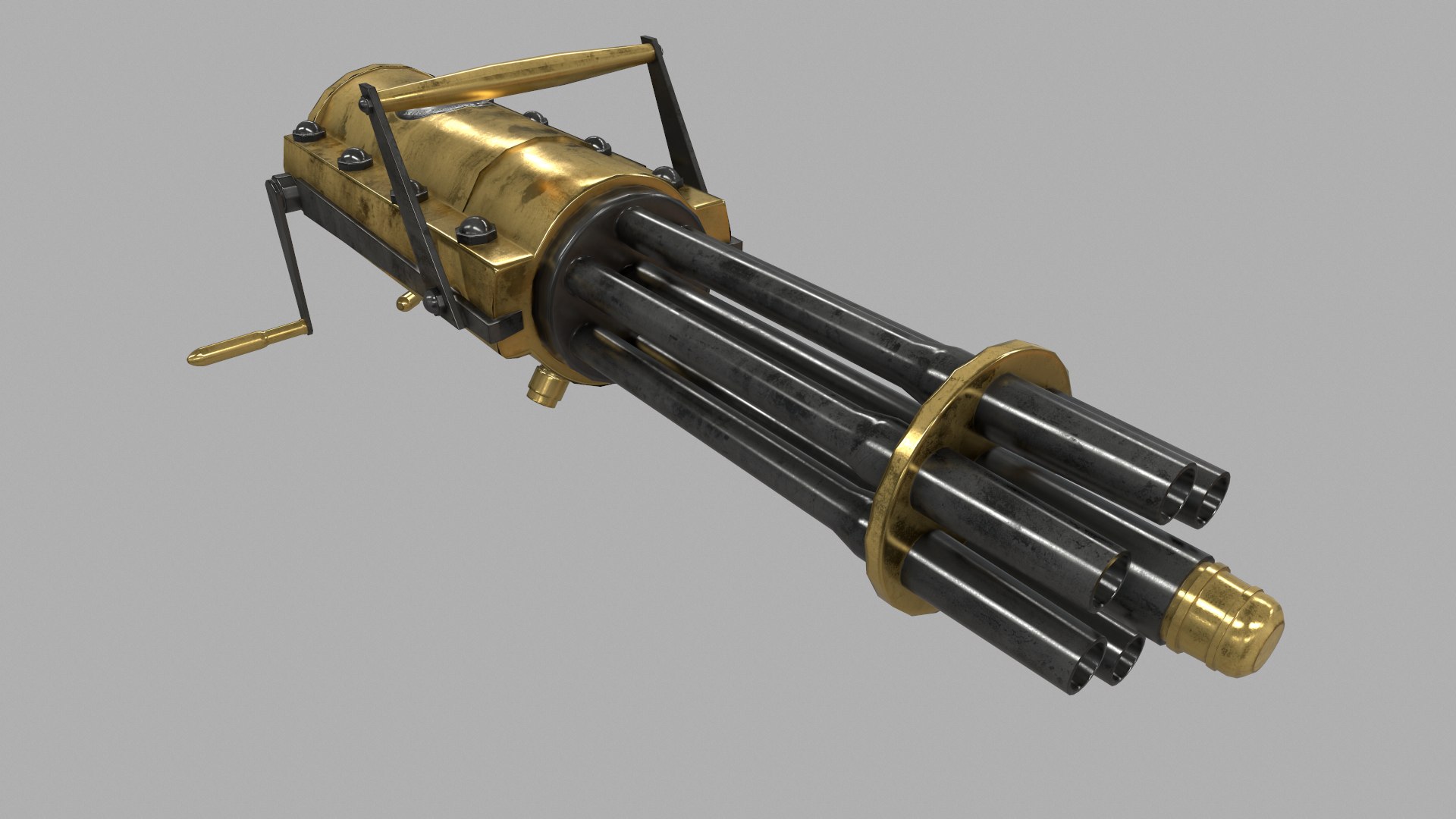 gatling machine gun 3d obj