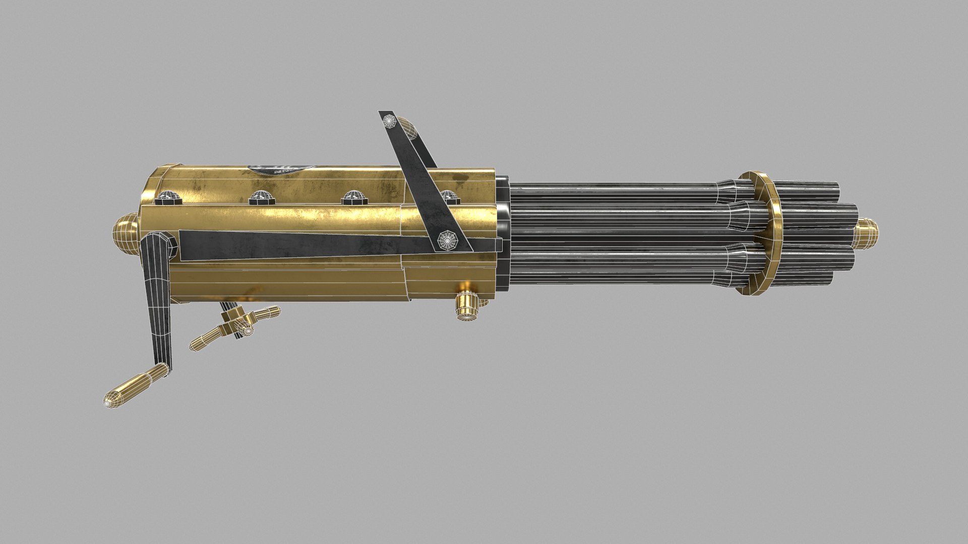 gatling machine gun 3d obj