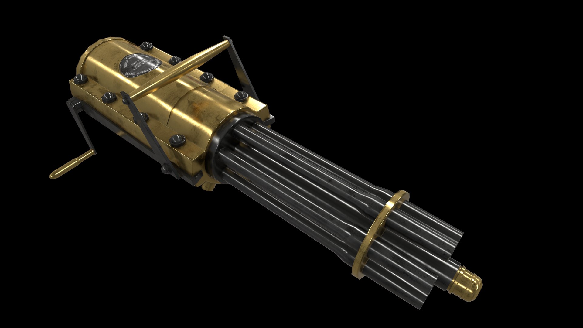 gatling machine gun 3d obj