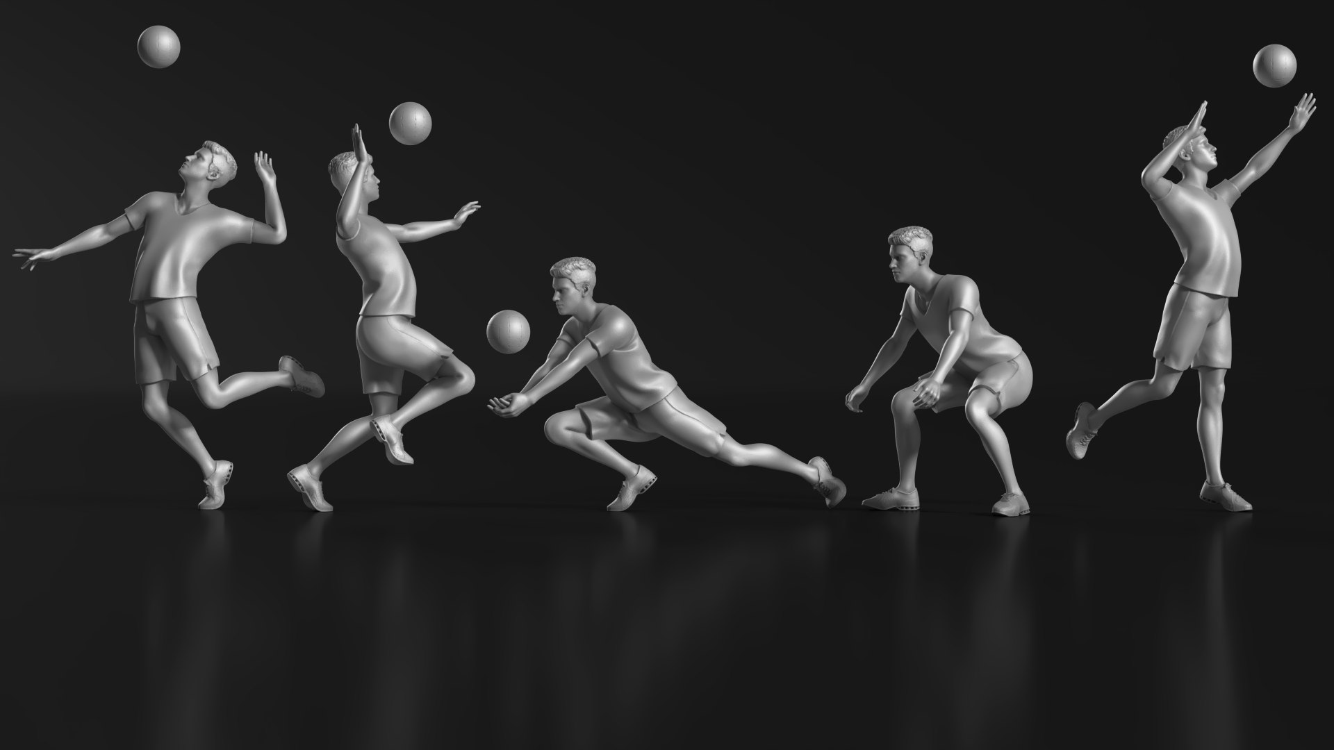 3D Volleyball Man 47 Figure Set 01 Model - TurboSquid 2141663