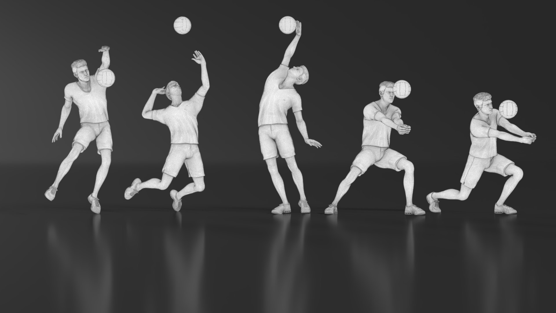 3D Volleyball Man 47 Figure Set 01 Model - TurboSquid 2141663