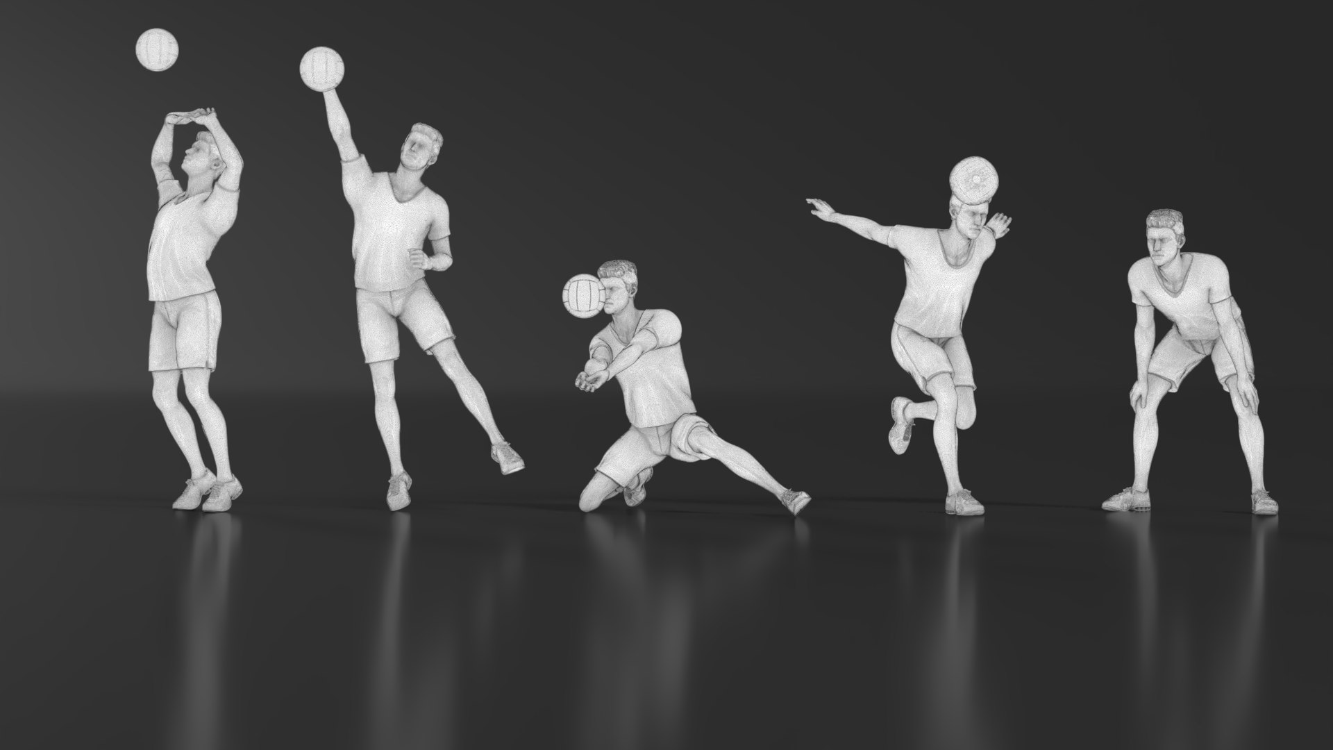 3D Volleyball Man 47 Figure Set 01 Model - TurboSquid 2141663