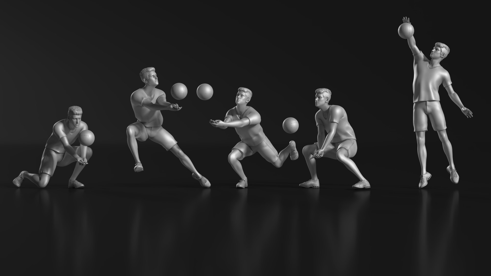 3D Volleyball Man 47 Figure Set 01 Model - TurboSquid 2141663