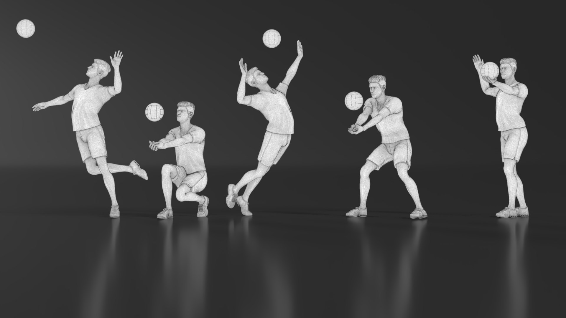 3D Volleyball Man 47 Figure Set 01 Model - TurboSquid 2141663