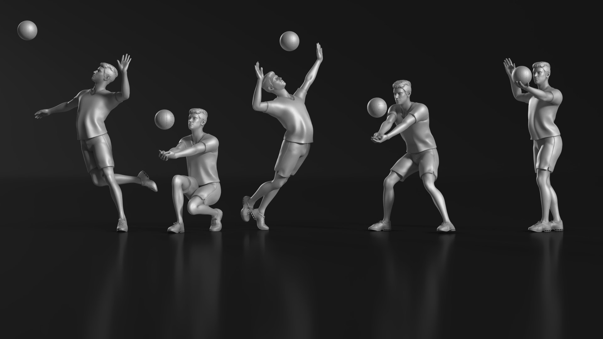 3D Volleyball Man 47 Figure Set 01 Model - TurboSquid 2141663