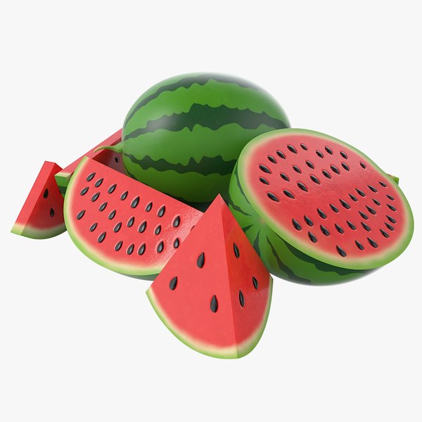 modelo 3d Cartoon Watermelon Set - TurboSquid 2104039