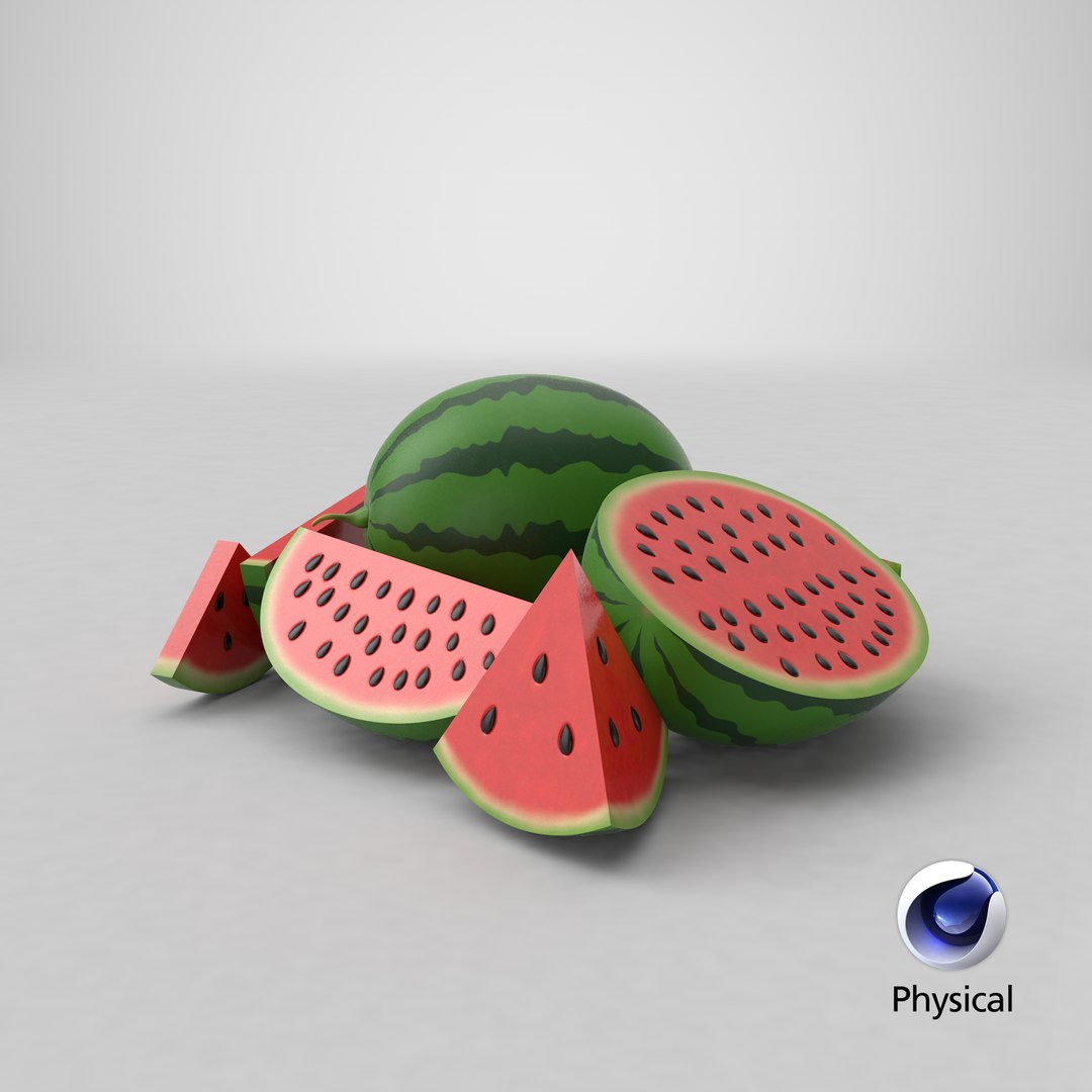 Cartoon Watermelon Set 3D - TurboSquid 2104039