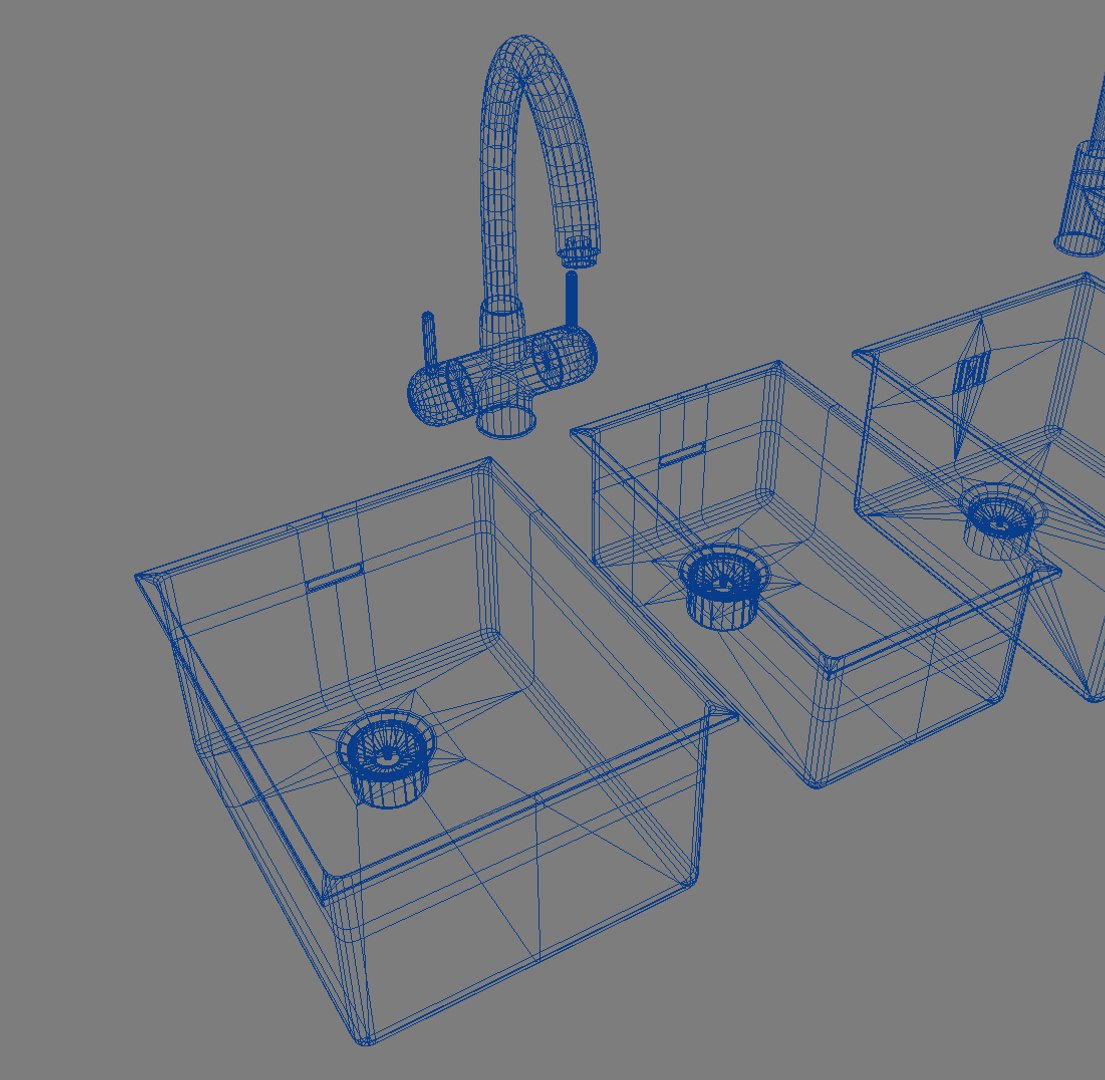 Kitchen Taps Sinks 3d Model
