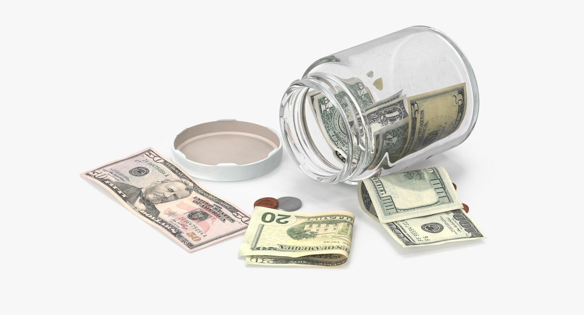 3d Model Glass Jar Currency