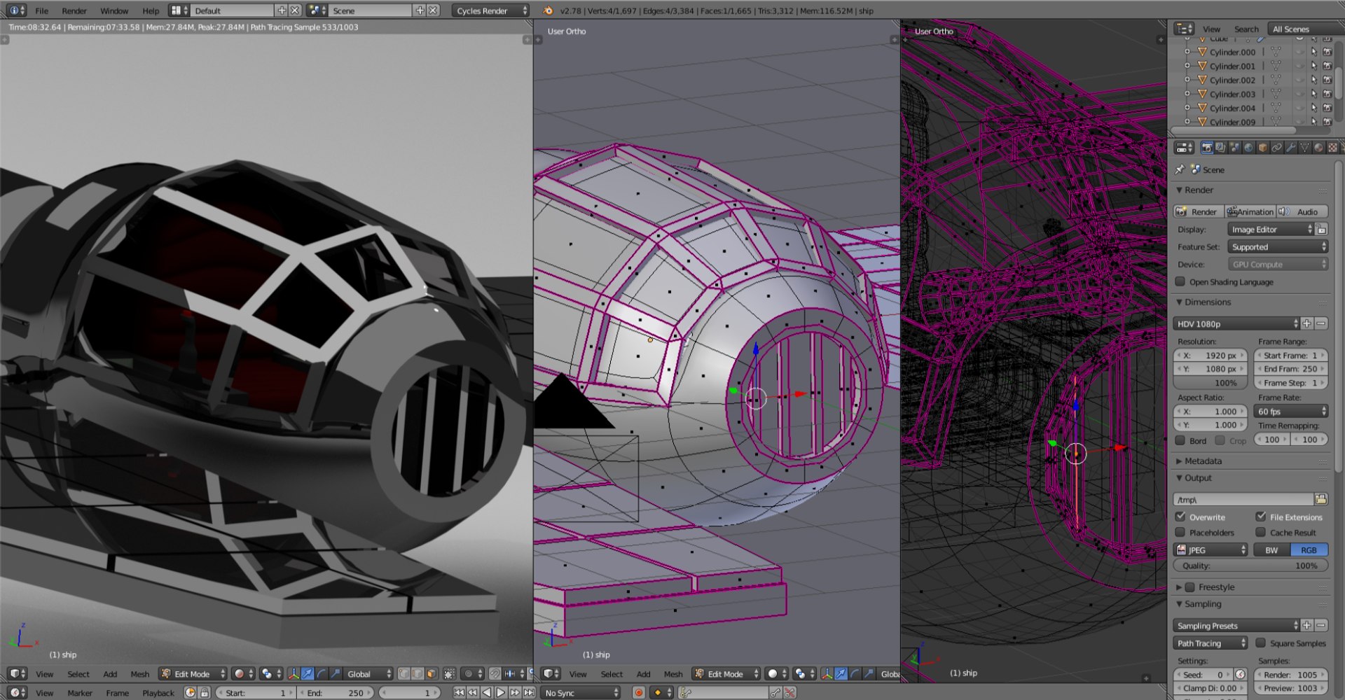 spaceship space 3d model