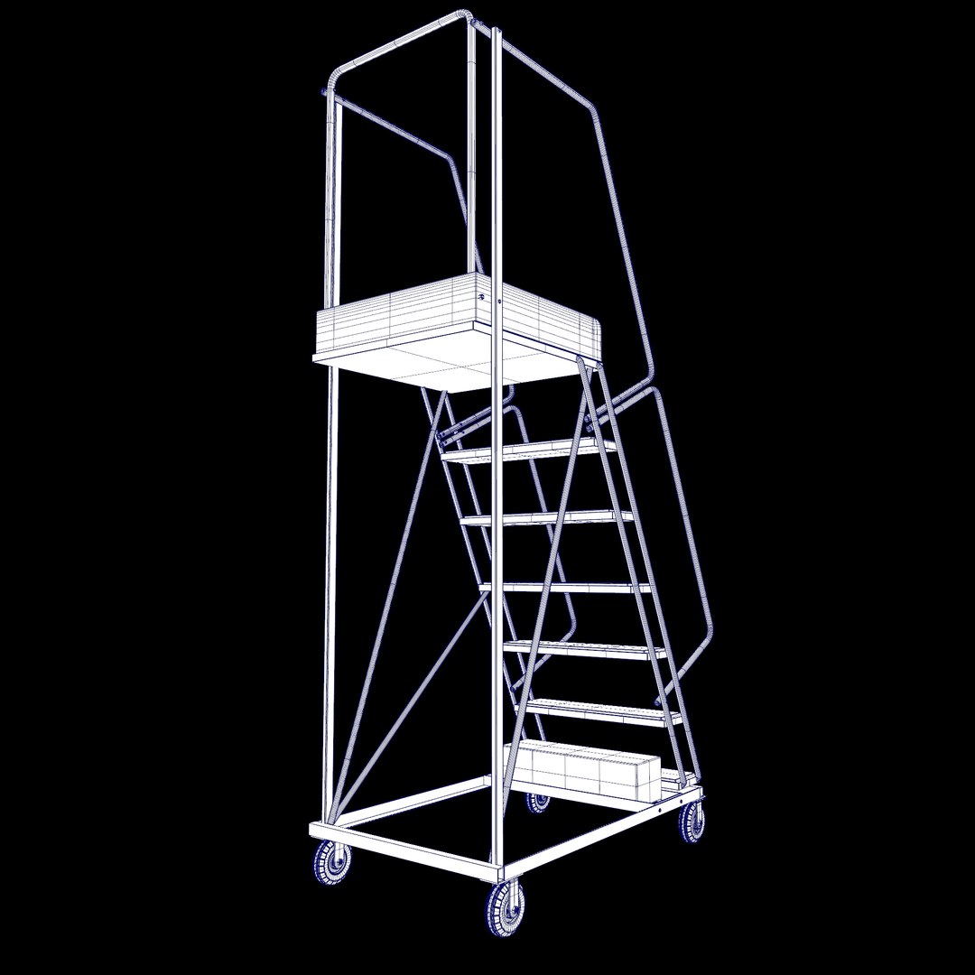 Lock Step Industrial Step Ladder Platform 3D - TurboSquid 2242246