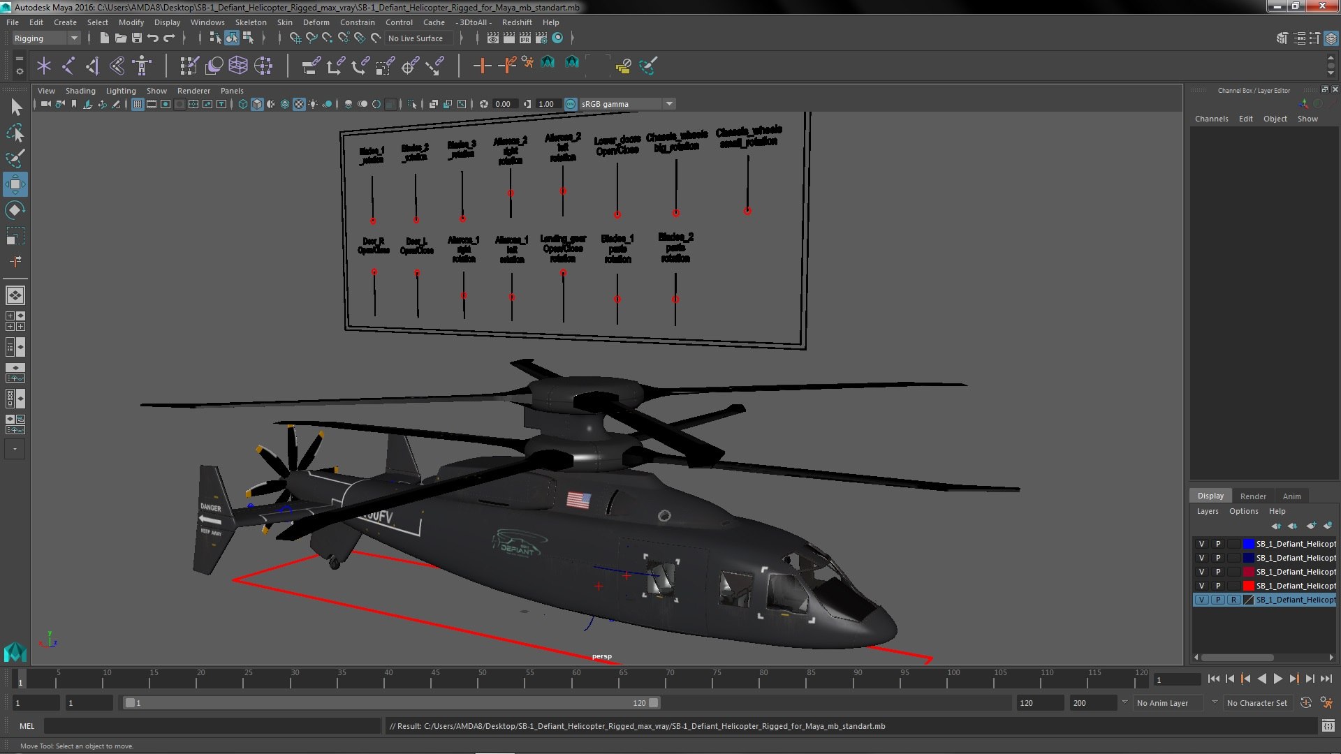 SB-1 Defiant Helicopter Rigged for Maya 3D model - TurboSquid 2056851