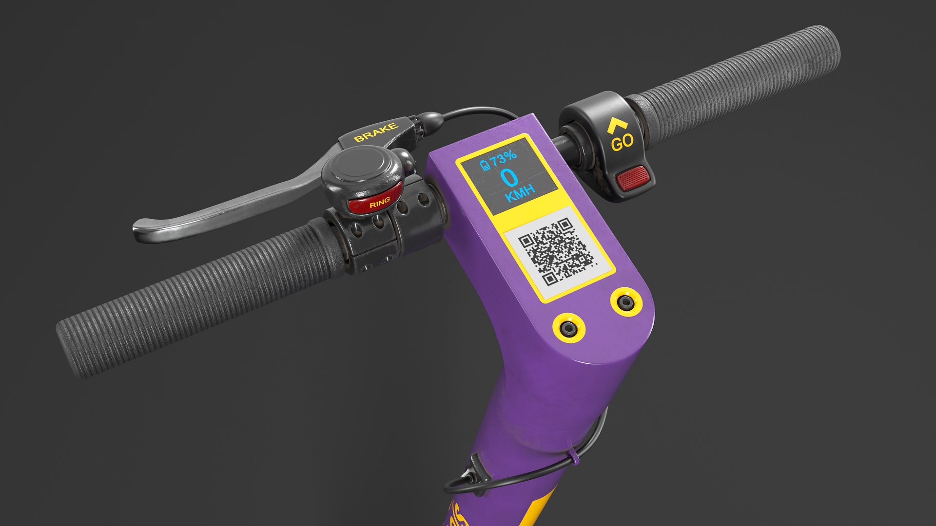 Sharing Rental Electric Scooter PBR 3D model - TurboSquid 2015828