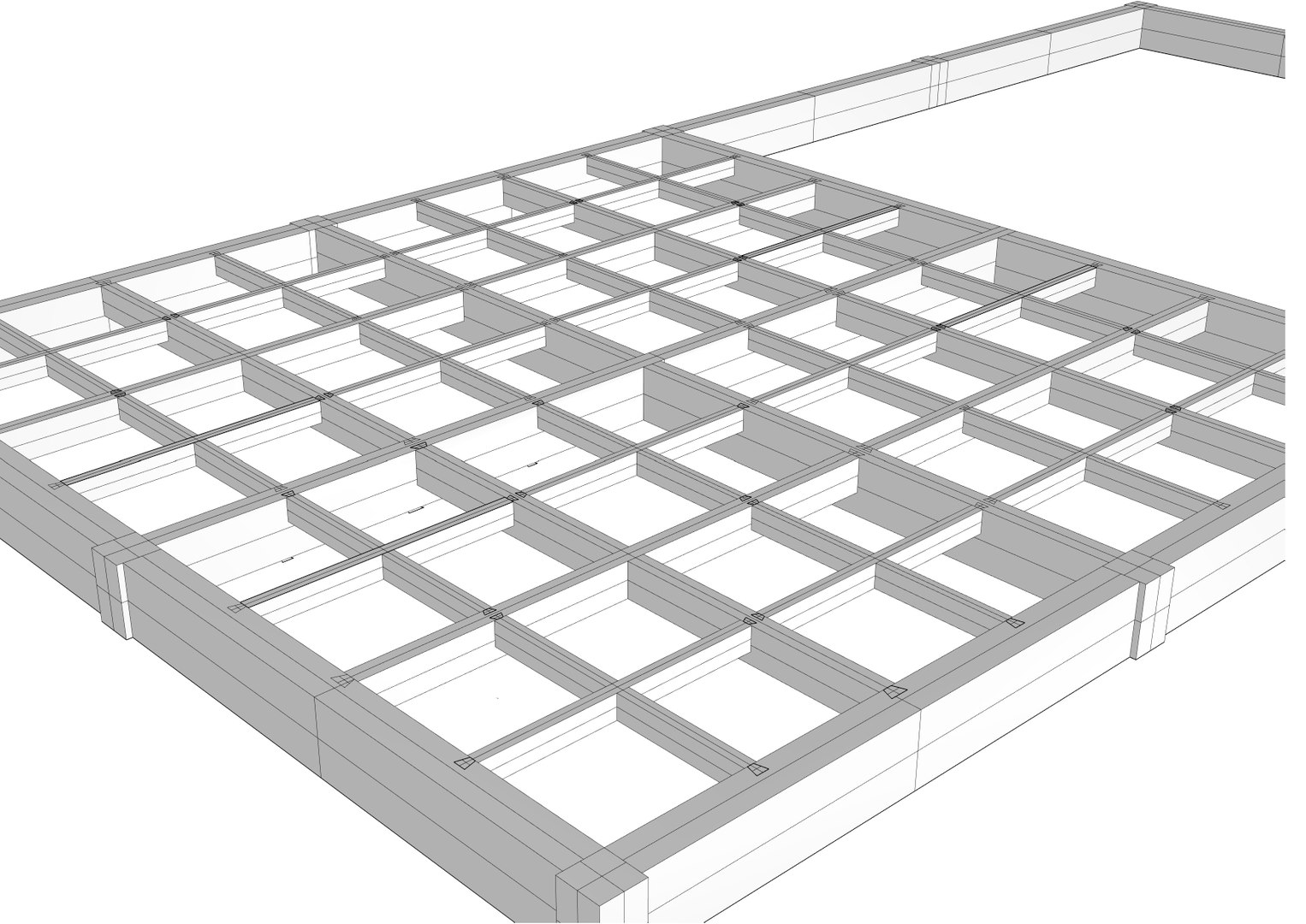 Mezzanine Floor Grid With Primary Secondary Tertiary Beams Featuring ...