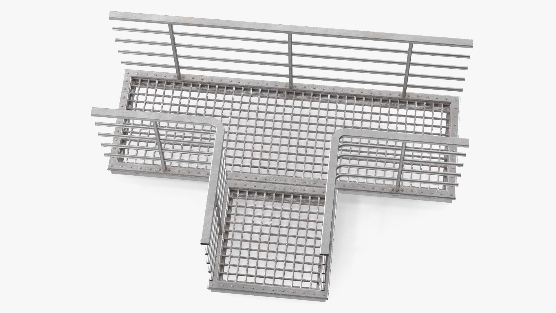 3D Industrial Catwalk T Shape - TurboSquid 2166902