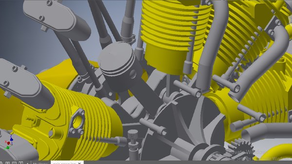 Radial engine cylinder 3D model - TurboSquid 1679265