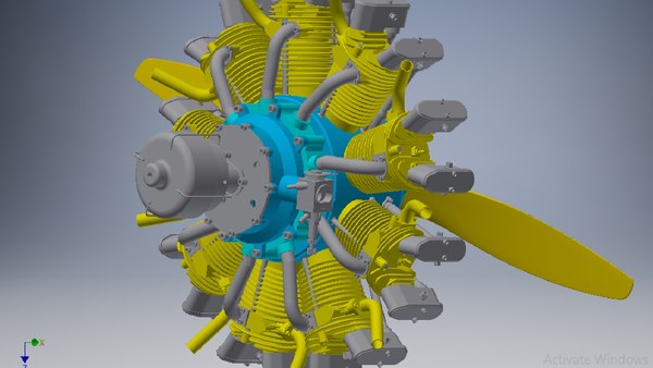 Radial engine cylinder 3D model - TurboSquid 1679265