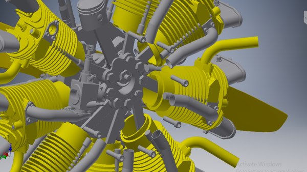 Radial engine cylinder 3D model - TurboSquid 1679265