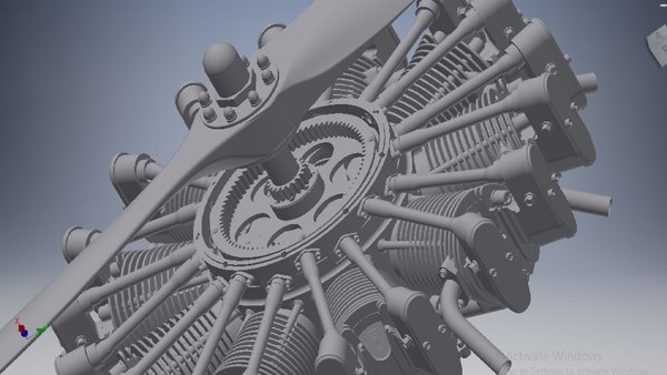 Radial engine cylinder 3D model - TurboSquid 1679265