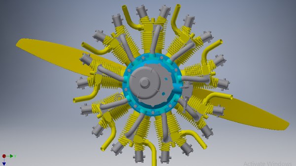 Radial engine cylinder 3D model - TurboSquid 1679265