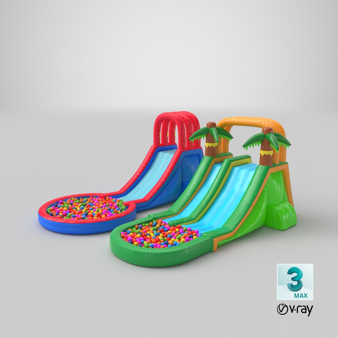 Two Inflatable Slides Ball Pit 3D Model - TurboSquid 1941405
