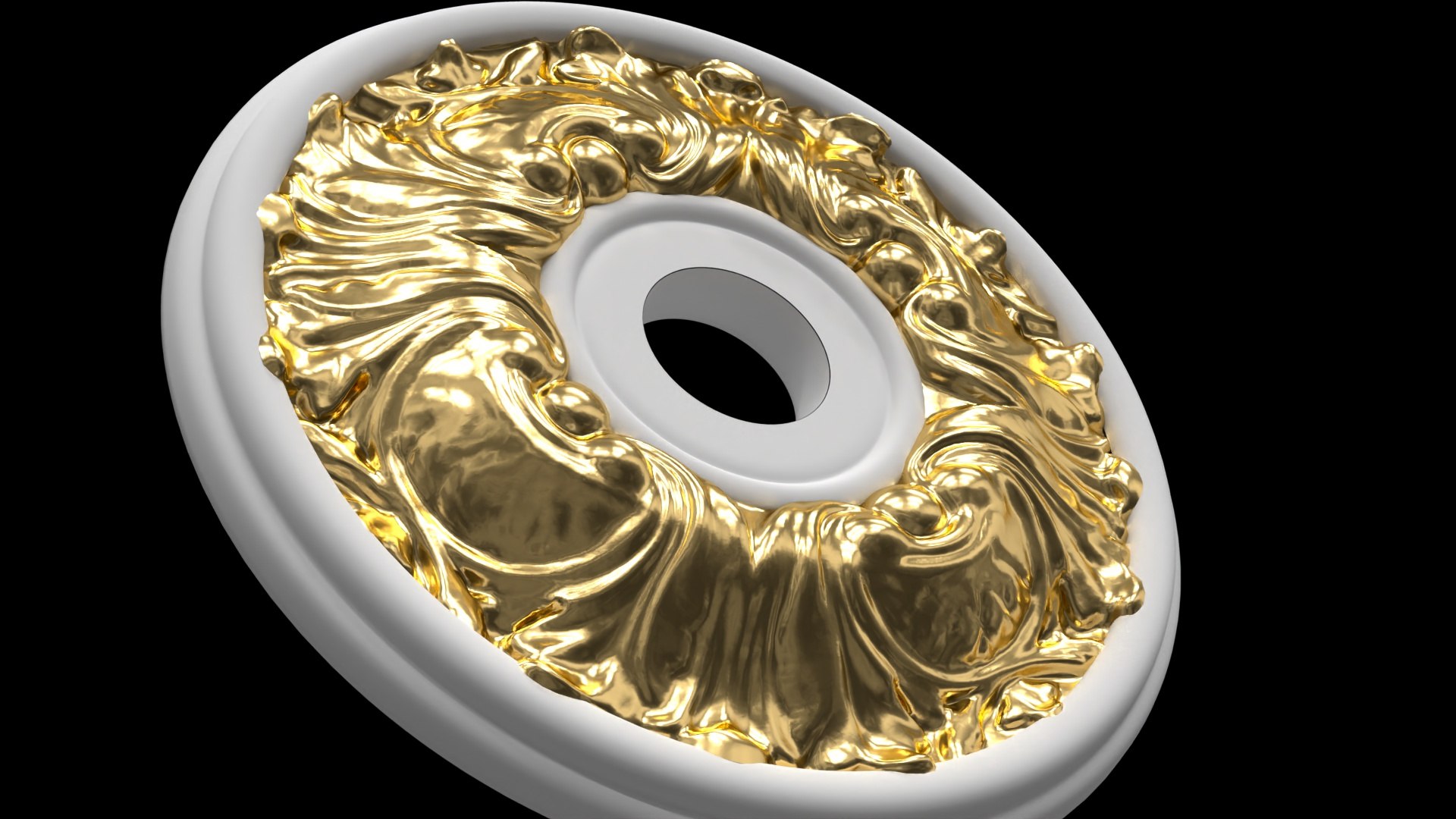 3D Model Ceiling Sockets Gypsum Plaster DR14 - TurboSquid 2024393