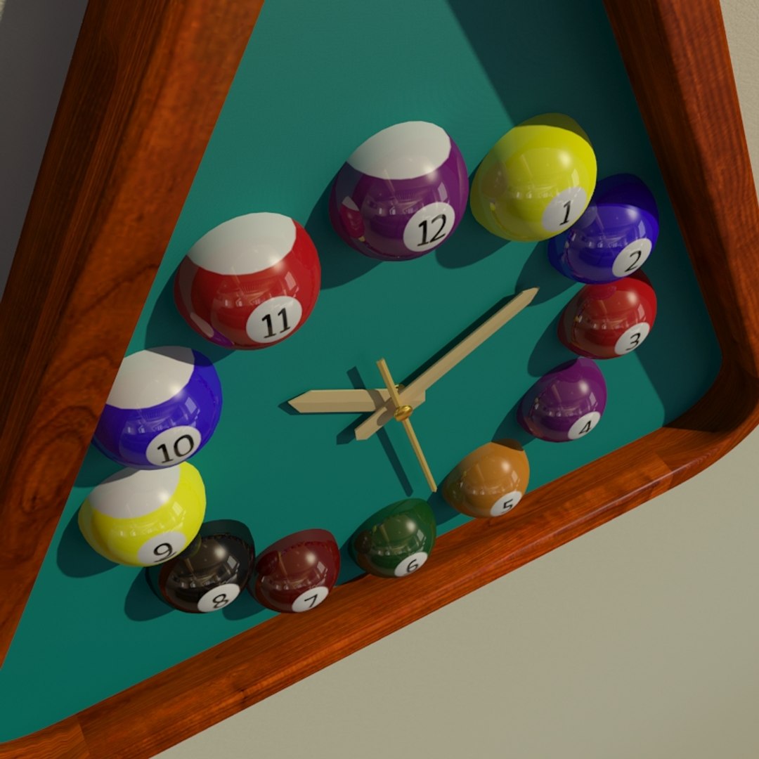 3D triangular billiard wall clock - TurboSquid 1559700