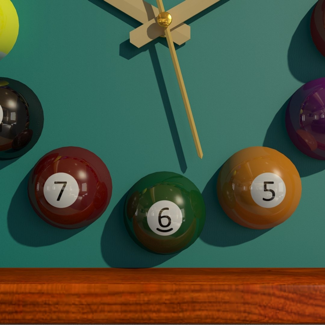 3D triangular billiard wall clock - TurboSquid 1559700