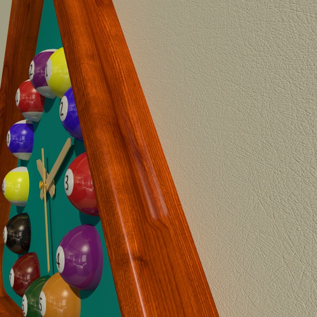 3D triangular billiard wall clock - TurboSquid 1559700