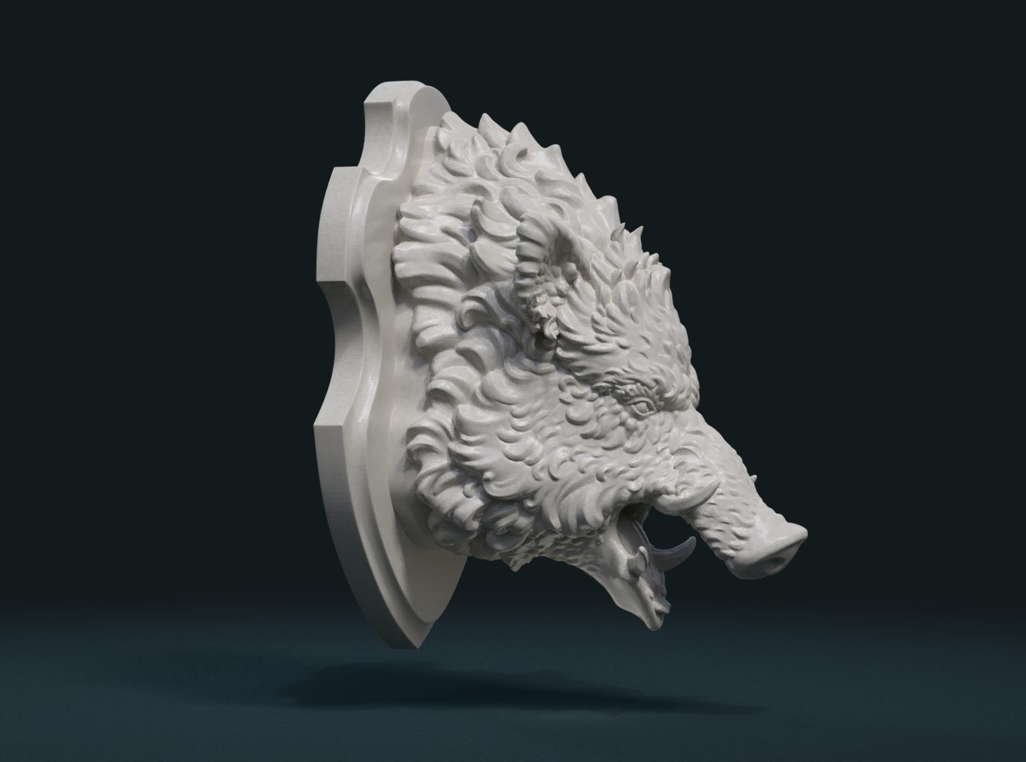 3D Print Ready Boar Head Model - TurboSquid 1374178