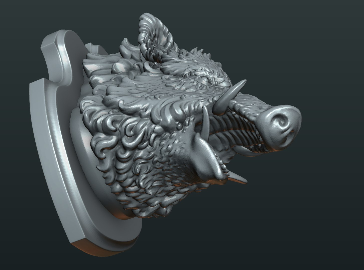 3D Print Ready Boar Head Model - TurboSquid 1374178