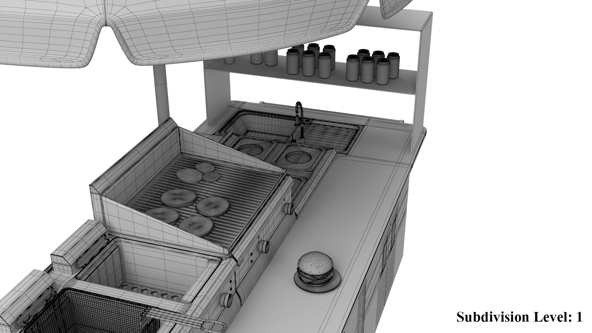 Food cart 3D model - TurboSquid 1511707