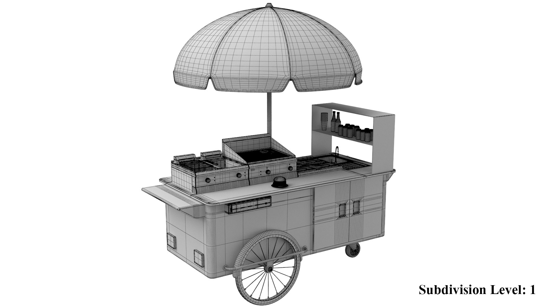 Food cart 3D model - TurboSquid 1511707