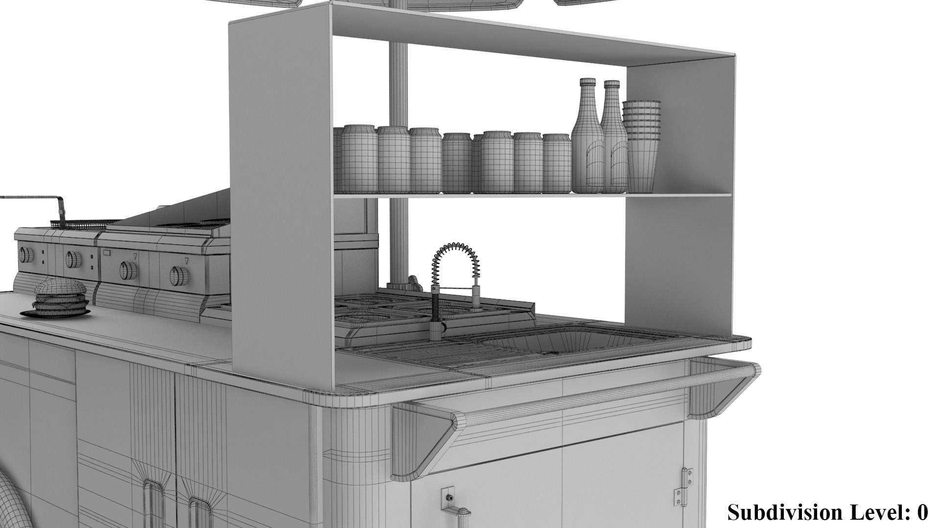 Food cart 3D model - TurboSquid 1511707