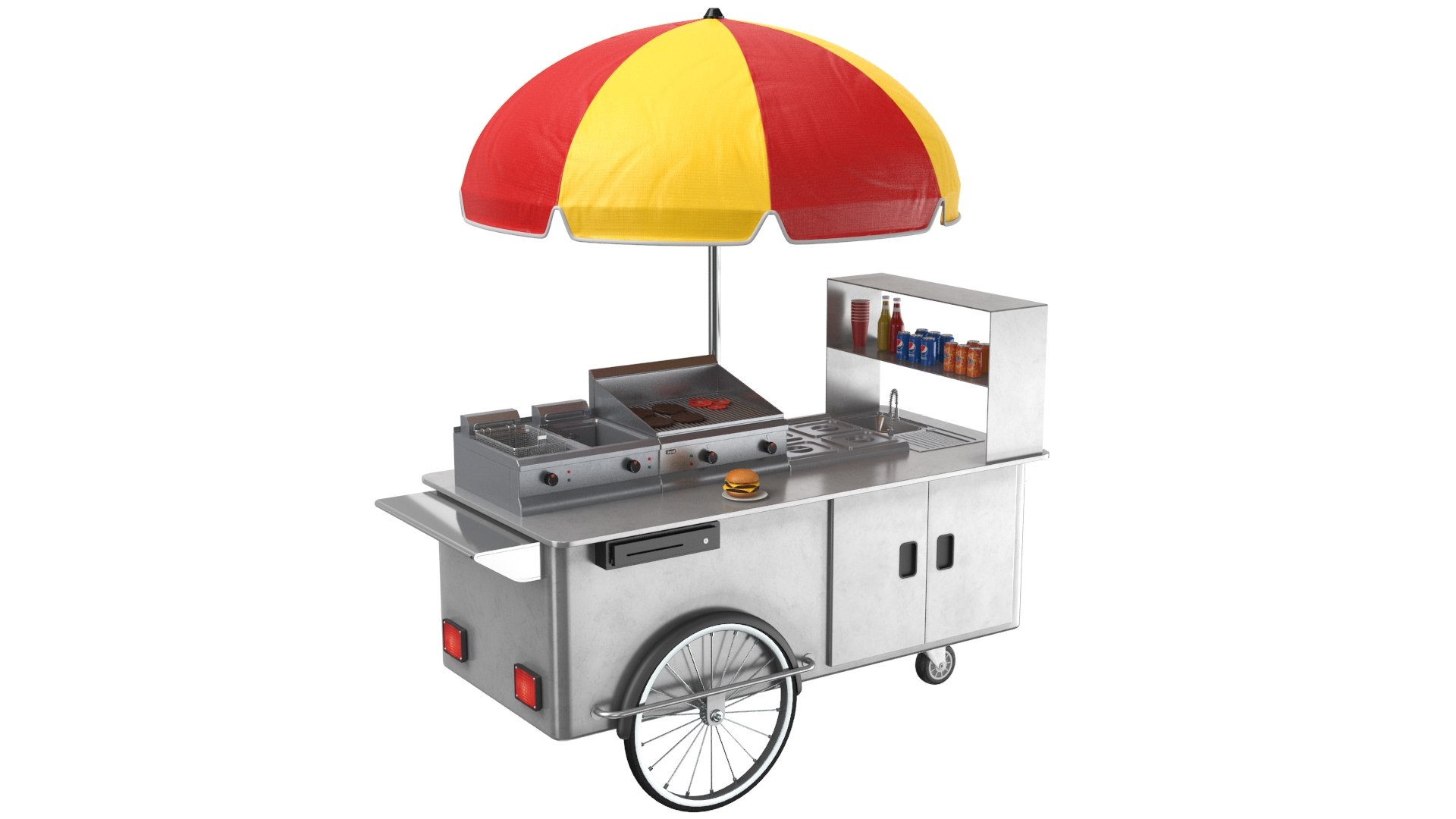 Food cart 3D model - TurboSquid 1511707
