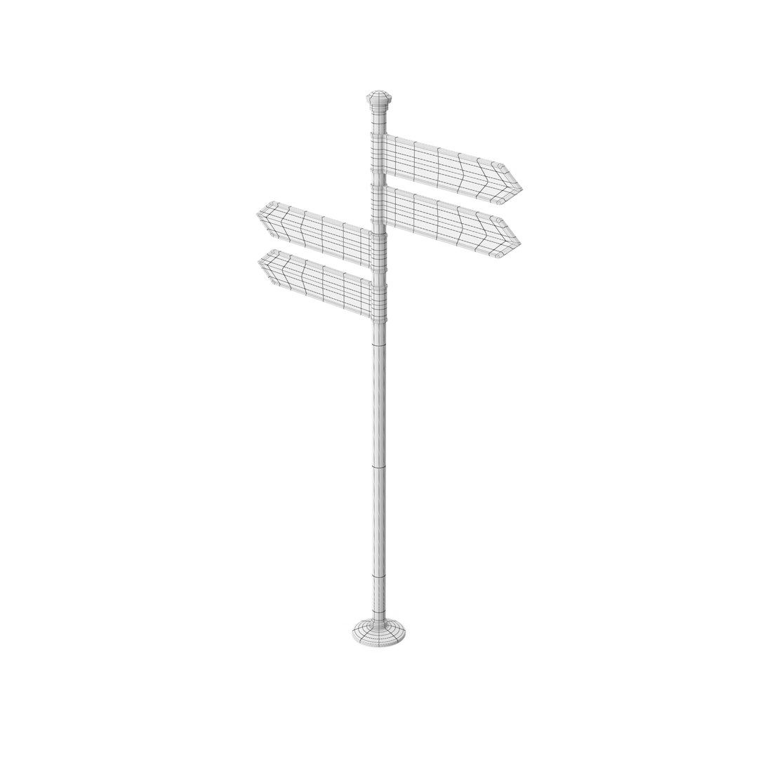3D Crossroad Signpost model - TurboSquid 1995848