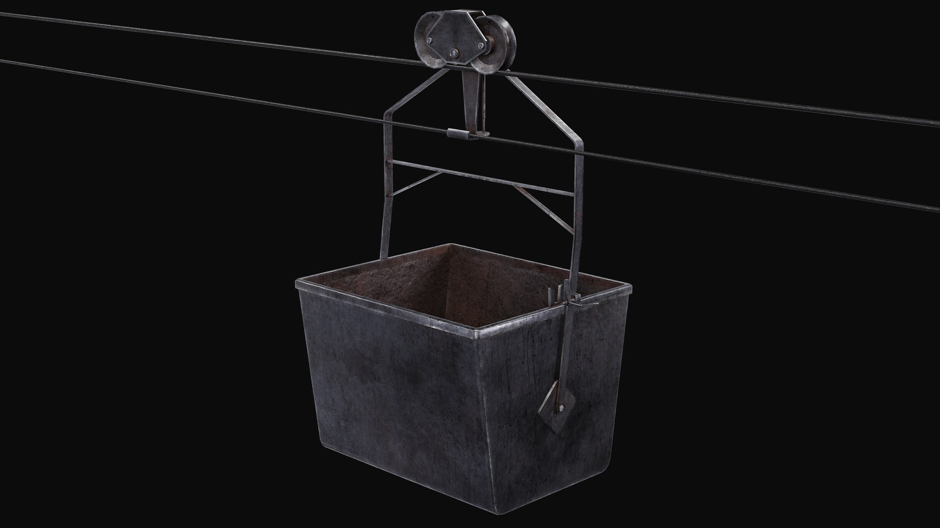 3D Mine Small Hanging Cart Model - TurboSquid 2066833