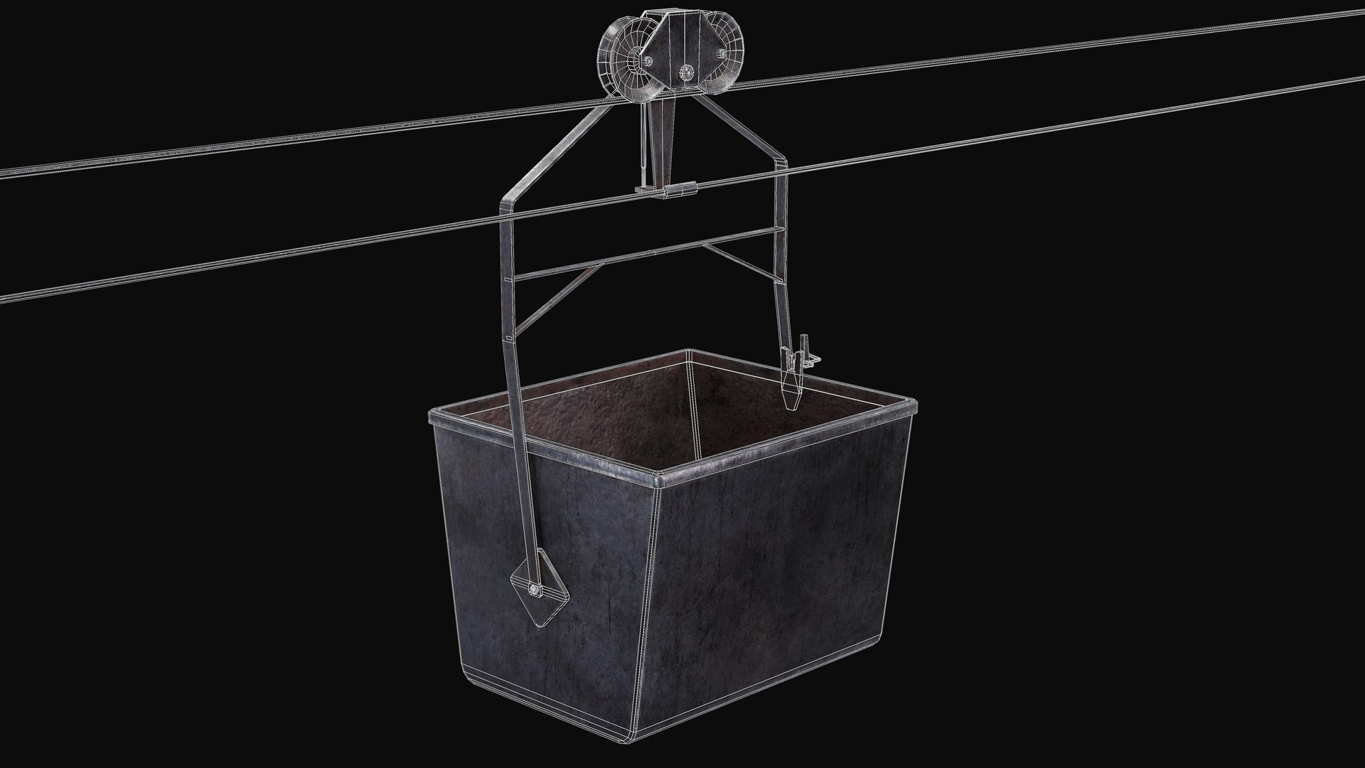 3D Mine Small Hanging Cart Model - TurboSquid 2066833