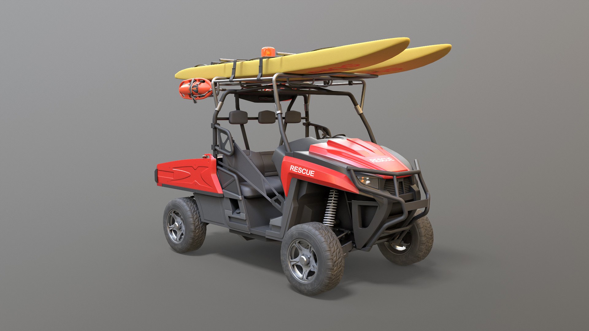 3D Lifeguard Vehicle WIth Buoys And Boards Model - TurboSquid 1998354